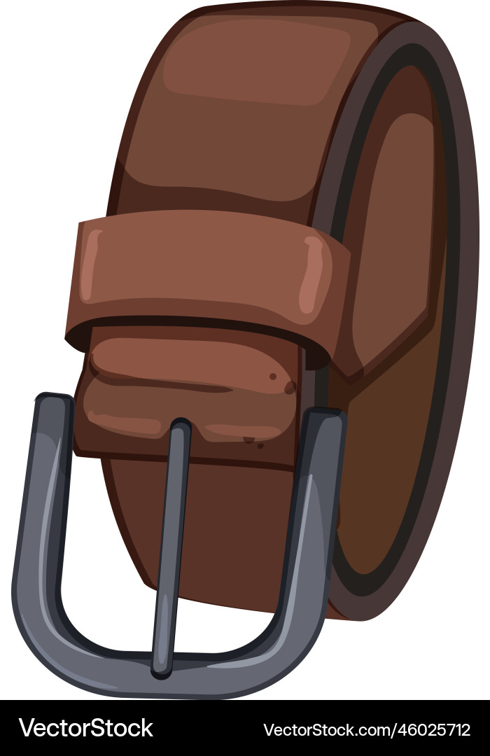 Brown leather belt cartoon Royalty Free Vector Image