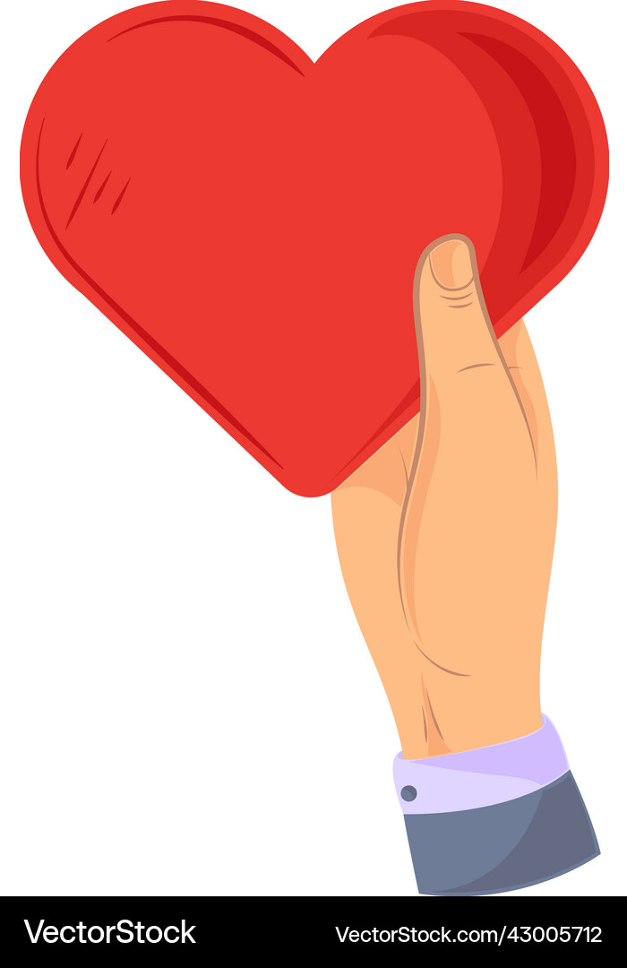 Charity hand with heart Royalty Free Vector Image