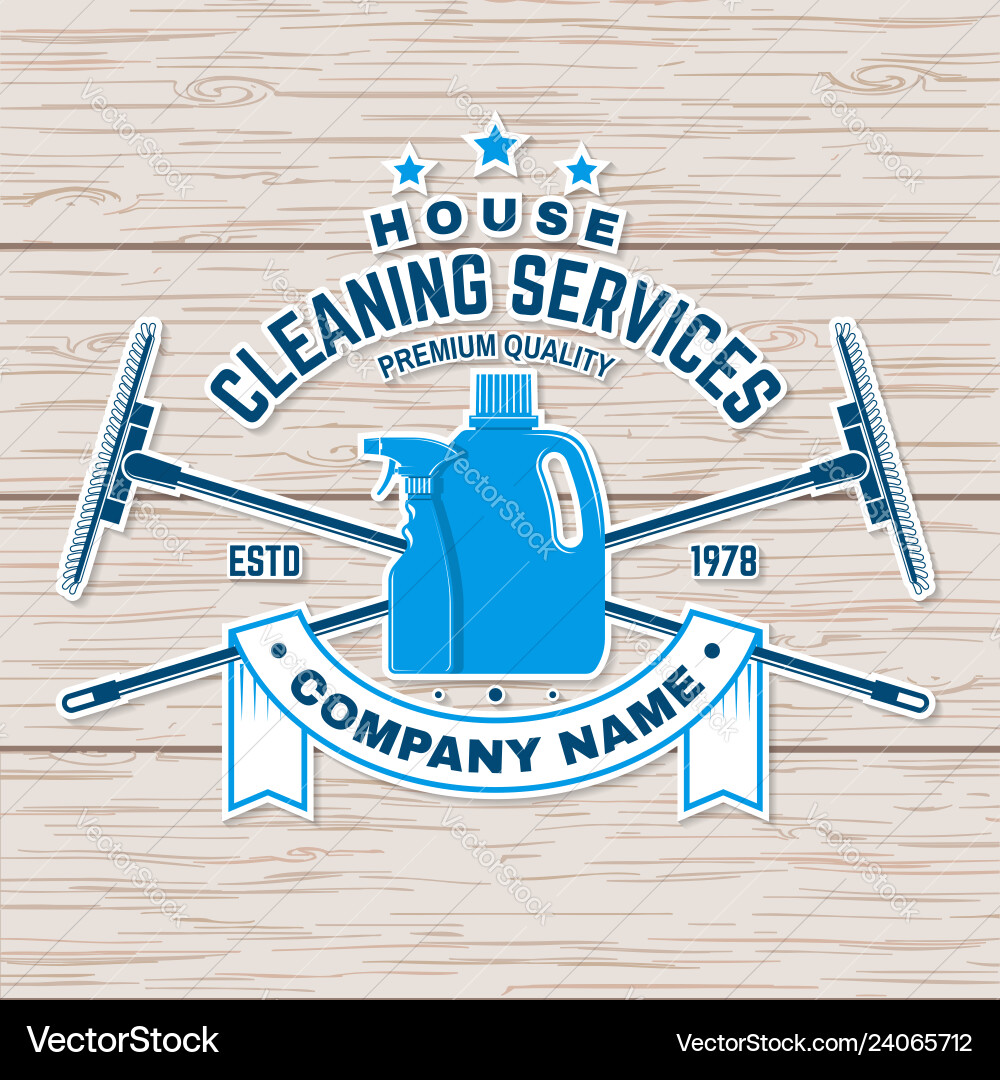 Cleaning company badge emblem Royalty Free Vector Image