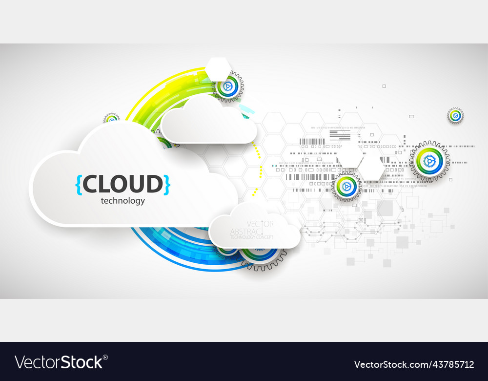 Cloud storage technology integrated digital web Vector Image