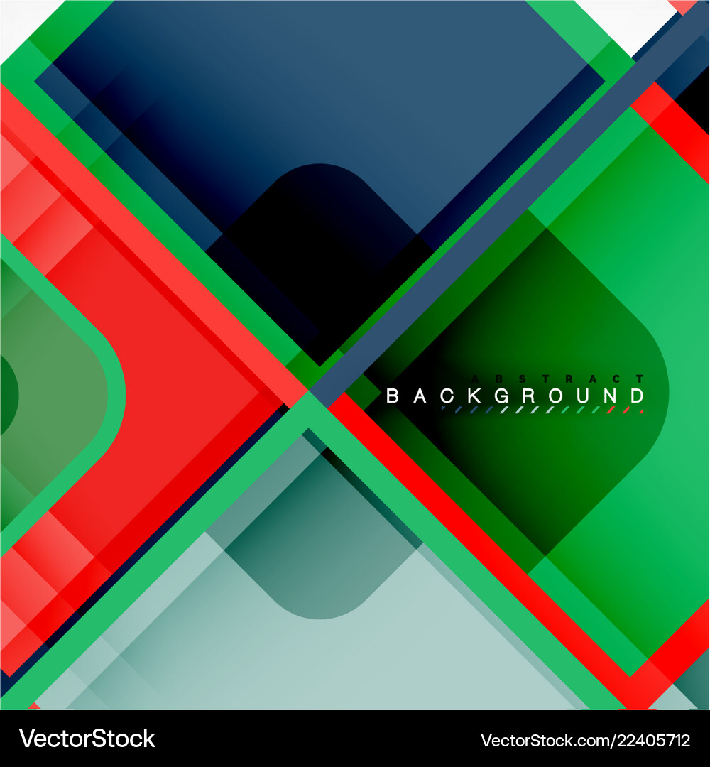 Colorful round squares modern geometric background
