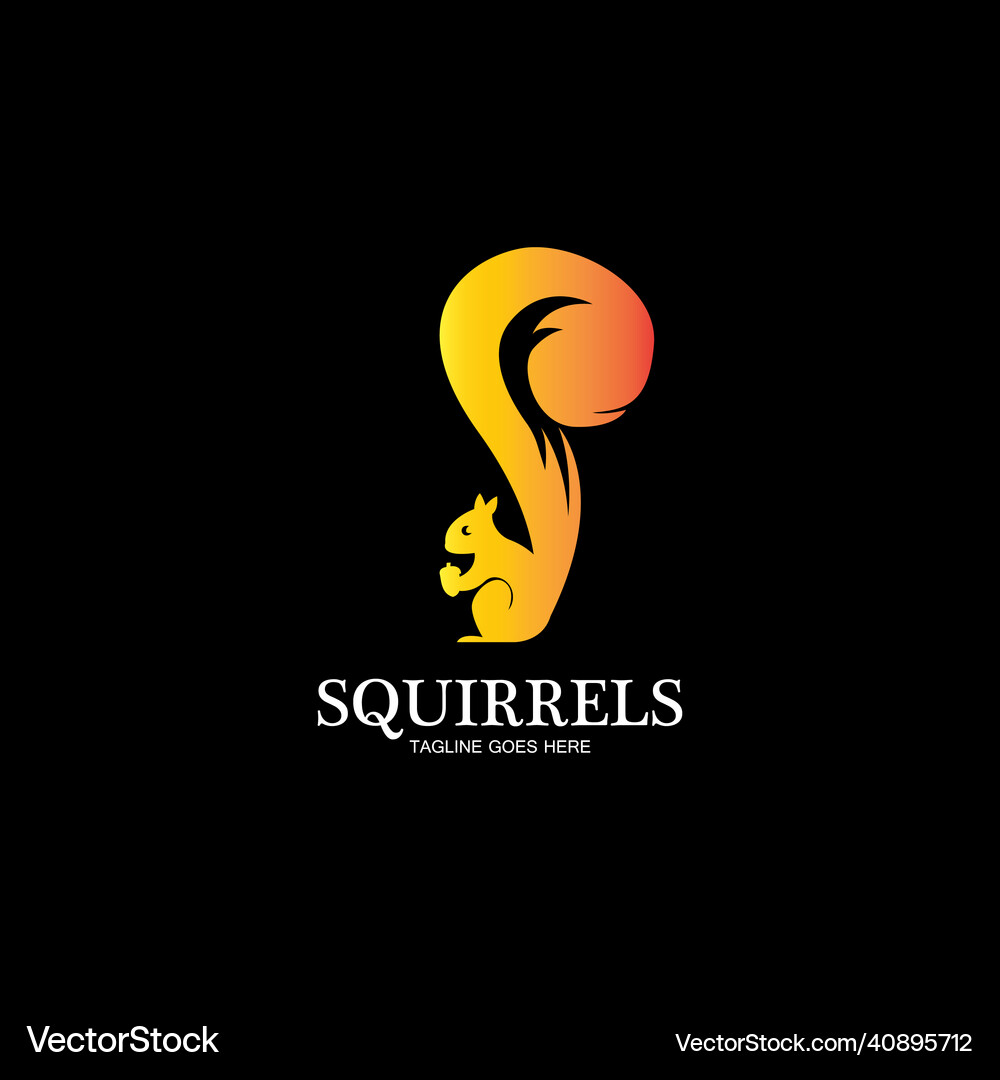 Creative squirrel animal logo design icon symbol Vector Image