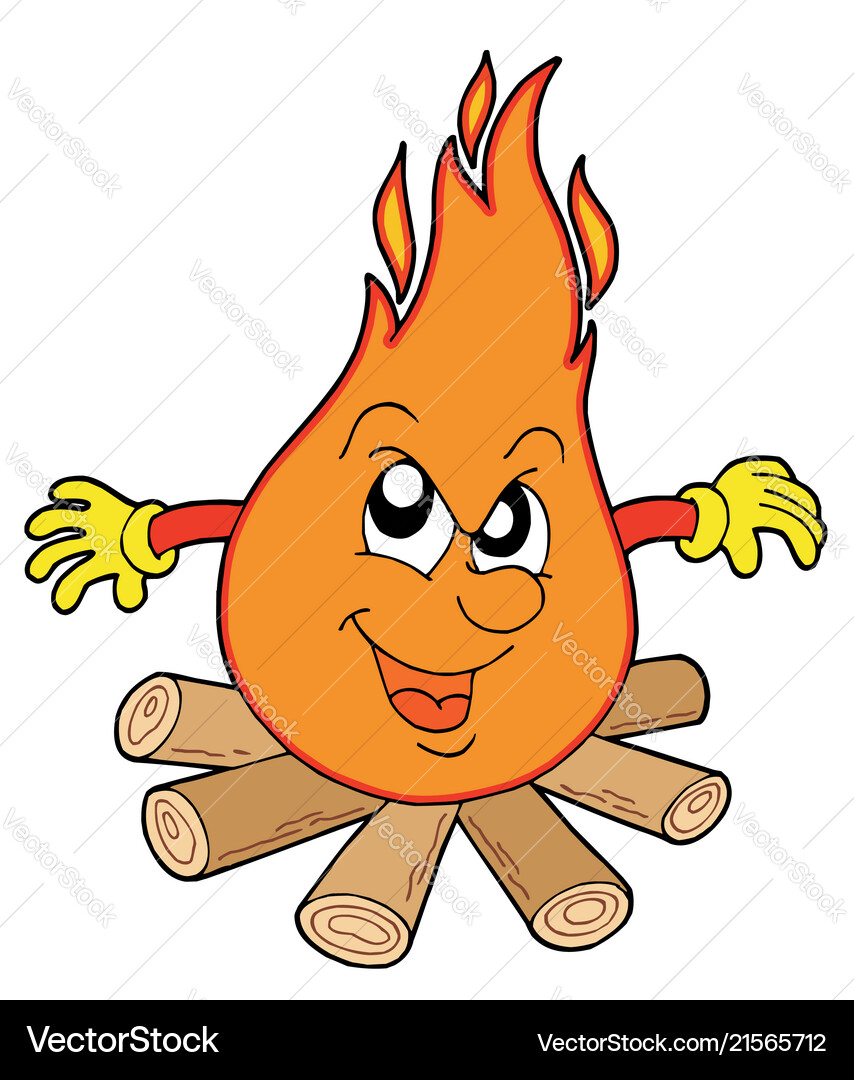 Dangerous camp fire Royalty Free Vector Image - VectorStock