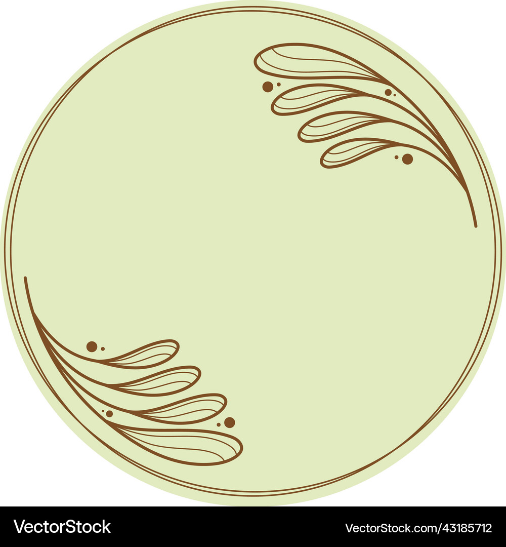 Floral circle green badge Royalty Free Vector Image