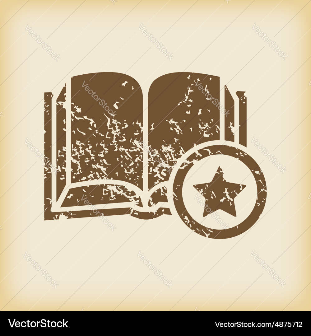 Grungy favorite book icon Royalty Free Vector Image