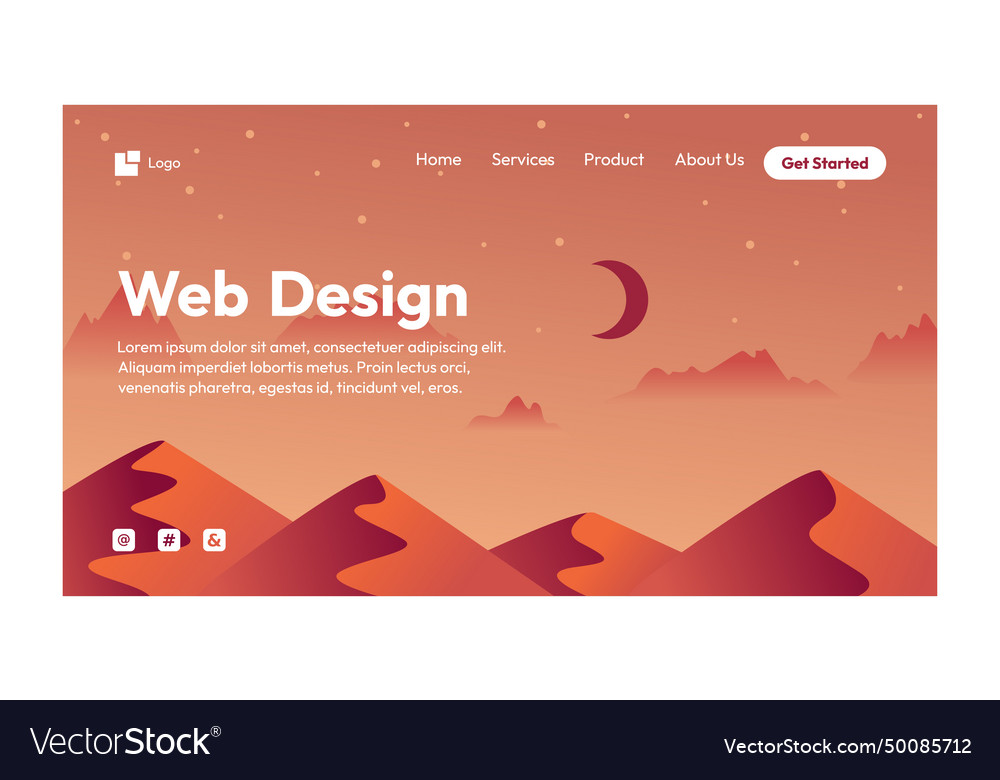 Landing page website Royalty Free Vector Image