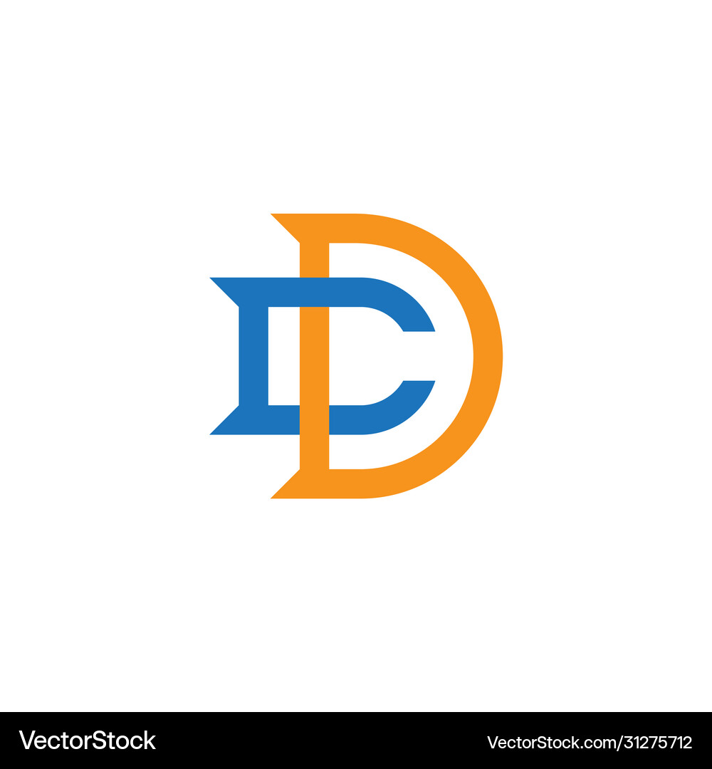 Letter cd simple colorful geometric overlap logo Vector Image