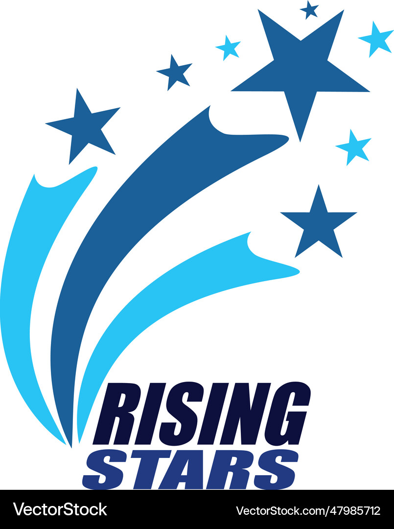 Logo theme the rising stars Royalty Free Vector Image