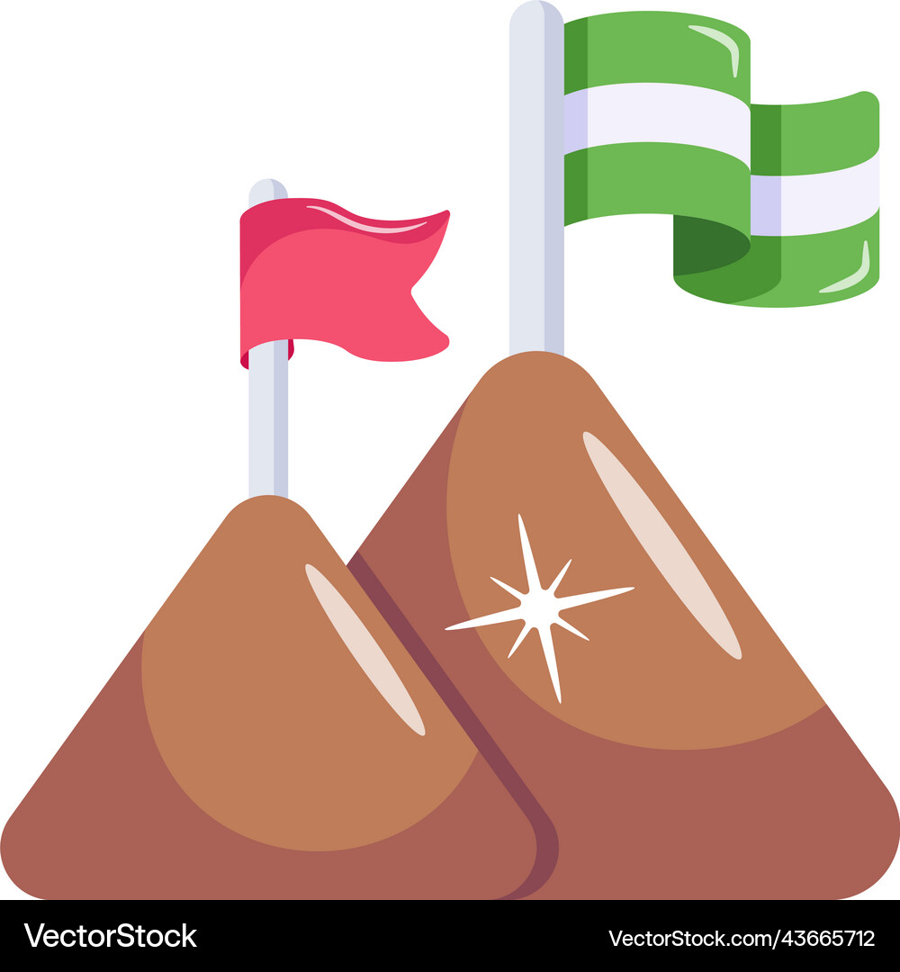 Mission accomplished milestone achieved hills Vector Image
