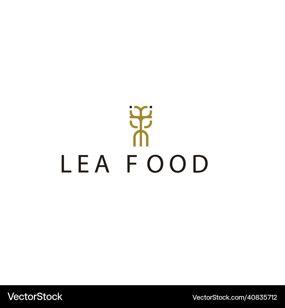 Modern leaf food flower abstract fork logo design Vector Image