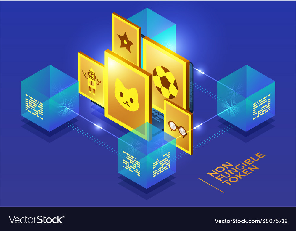 Nft non-fungible token Royalty Free Vector Image