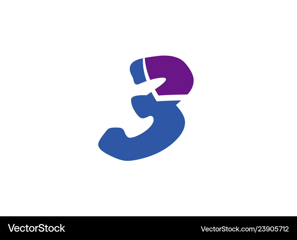 Number logo designnumber three logologo 3 Vector Image