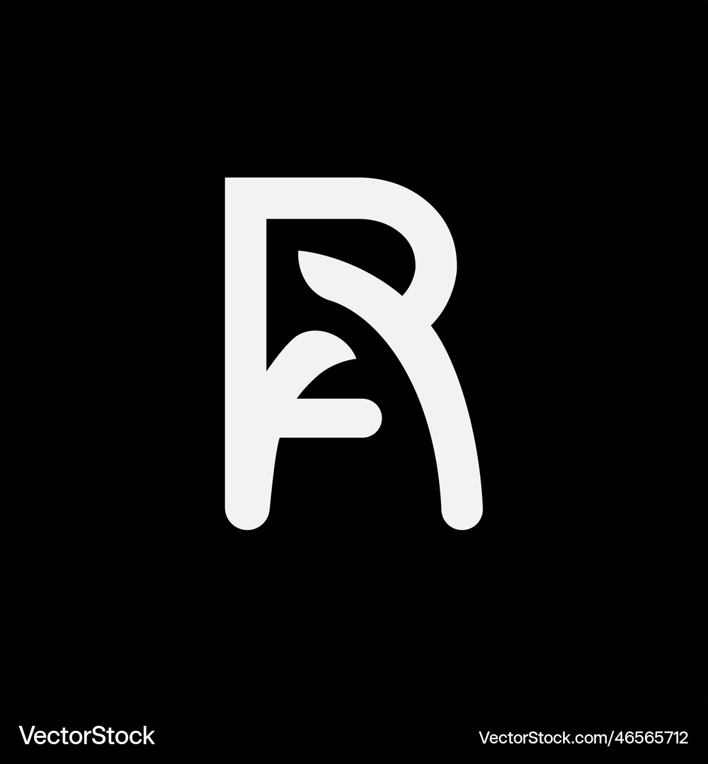 Ra letter logo design abstract line art Royalty Free Vector