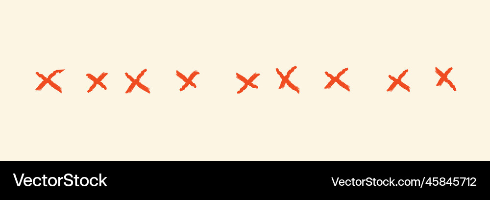 Red sketch cross set Royalty Free Vector Image