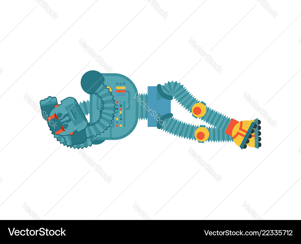 Robot sleeping cyborg asleep emotions robotic man Vector Image