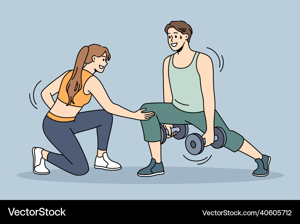 Sports training with coach concept Royalty Free Vector Image