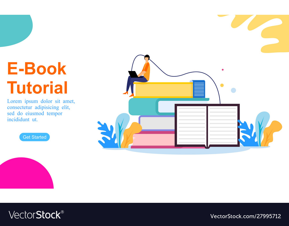 Web page design templates for book library online Vector Image