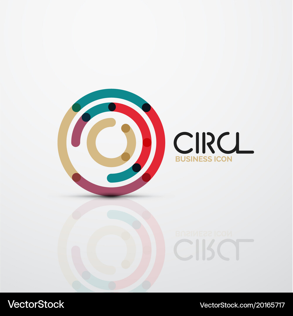 Abstract swirl lines symbol circle logo icon Vector Image