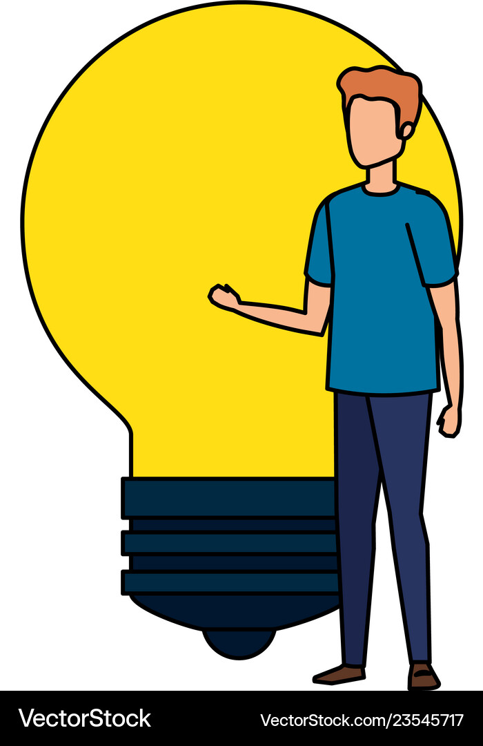 Bulb light with business person Royalty Free Vector Image
