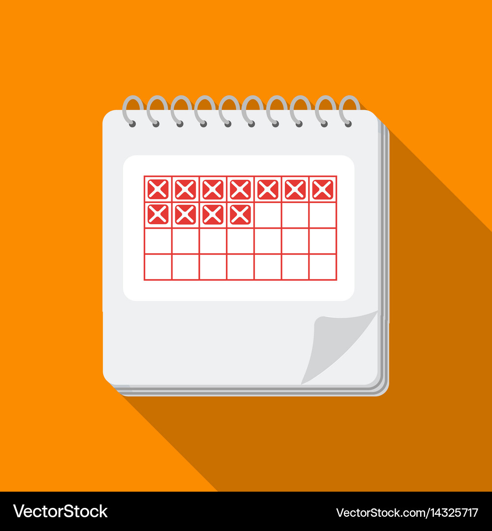 Calendar icon in flat style isolated on white Vector Image