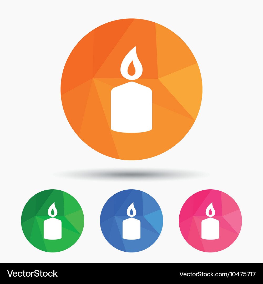Candle sign icon Fire symbol Royalty Free Vector Image