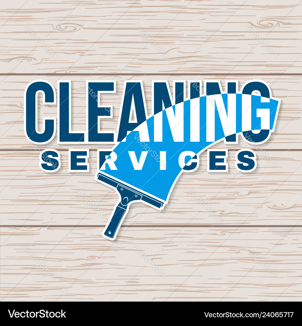 Cleaning company badge emblem Royalty Free Vector Image