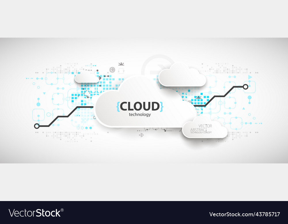 Cloud storage technology integrated digital web Vector Image