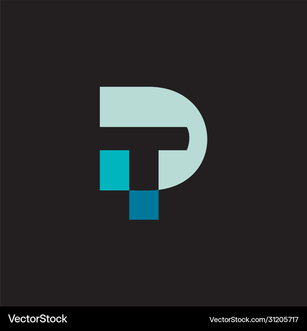 Colorful letter dt simple geometric motion design Vector Image