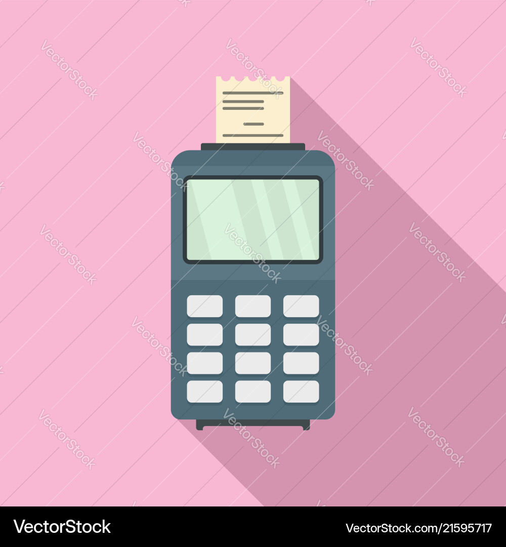 Credit card payment terminal icon flat style Vector Image