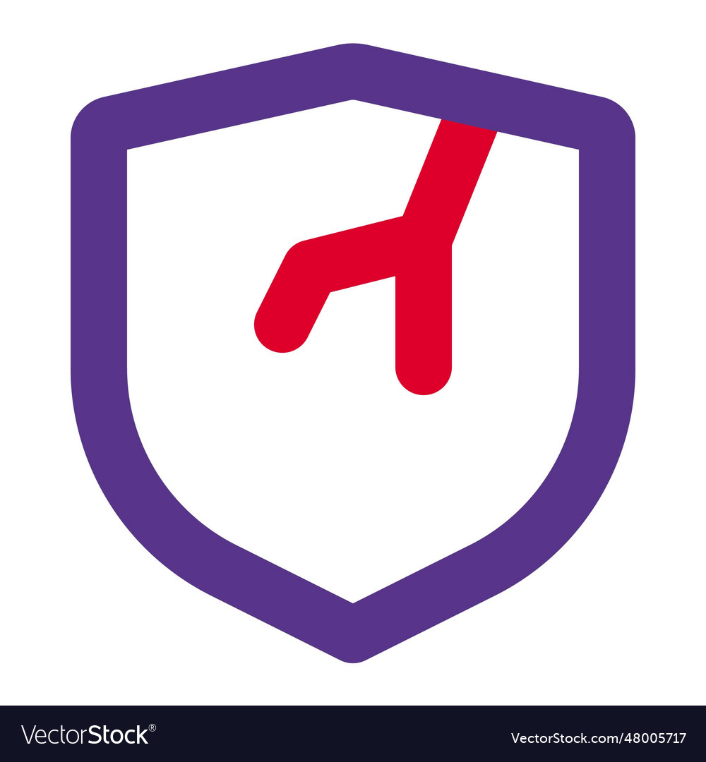 Destroyed shield and breach of privacy Royalty Free Vector