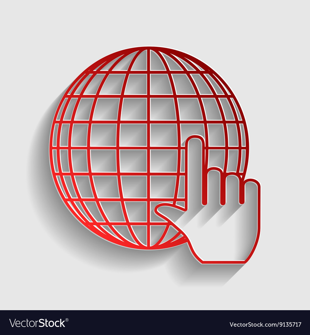 Earth Globe With Cursor Royalty Free Vector Image