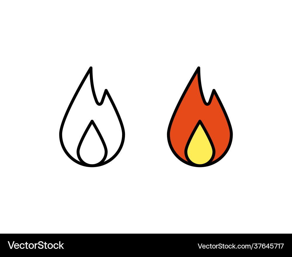 Fire icon in trendy flat style isolated on white Vector Image