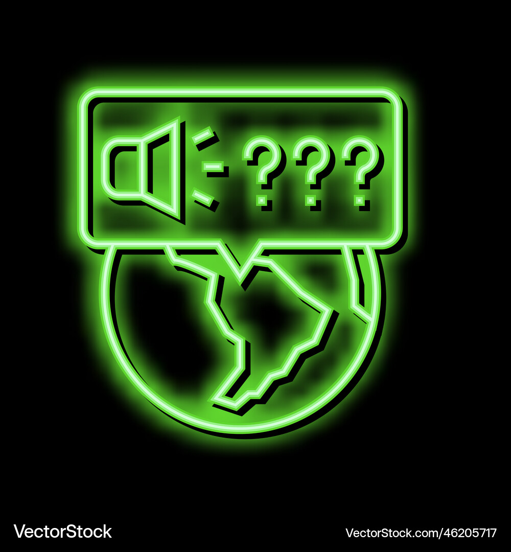Global question about goods neon glow icon Vector Image