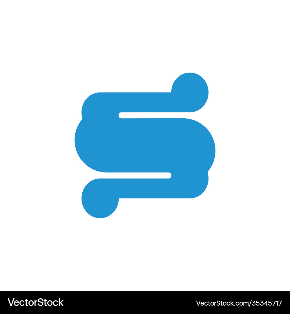 Letter s simple curves geometric logo Royalty Free Vector