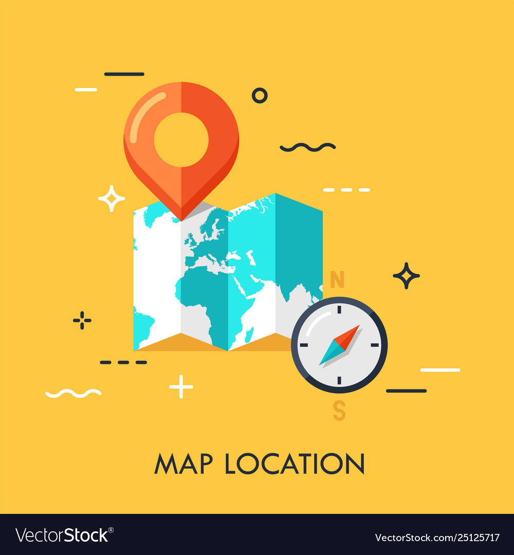 Map location flat concept Royalty Free Vector Image