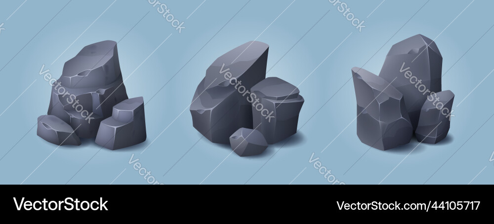Mountain rocks stones boulders natural elements Vector Image