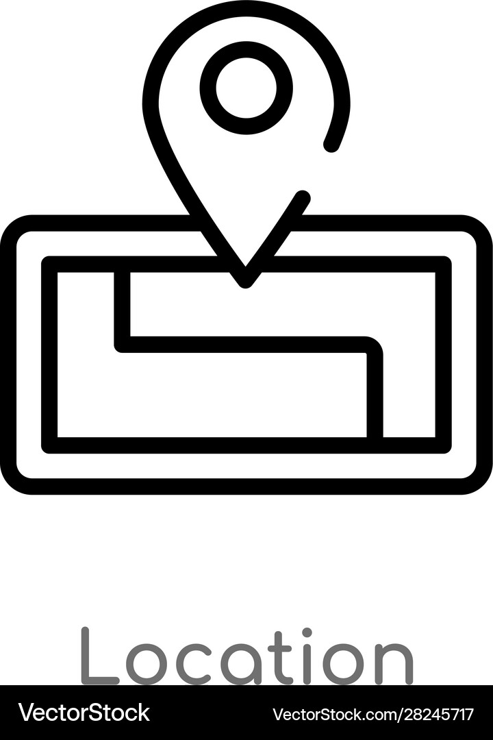 Outline location icon isolated black simple line Vector Image