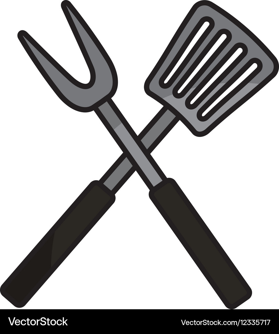 Roasting utensil cutlery icon Royalty Free Vector Image