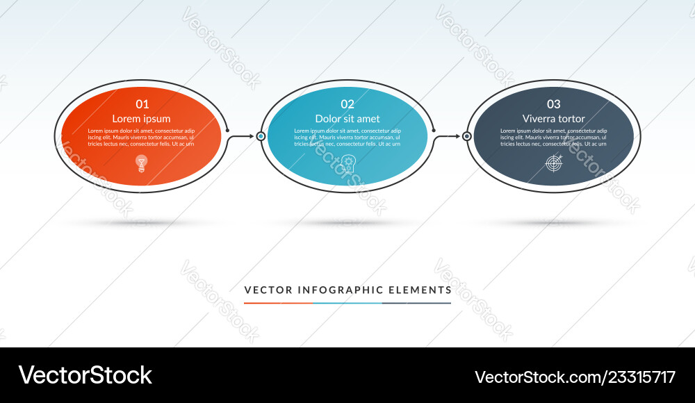 Timeline infographic template of 3 options Vector Image