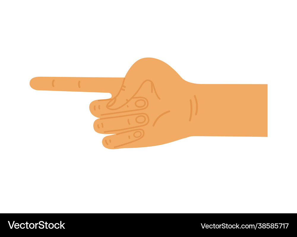 White person hand with finger pointing left flat Vector Image