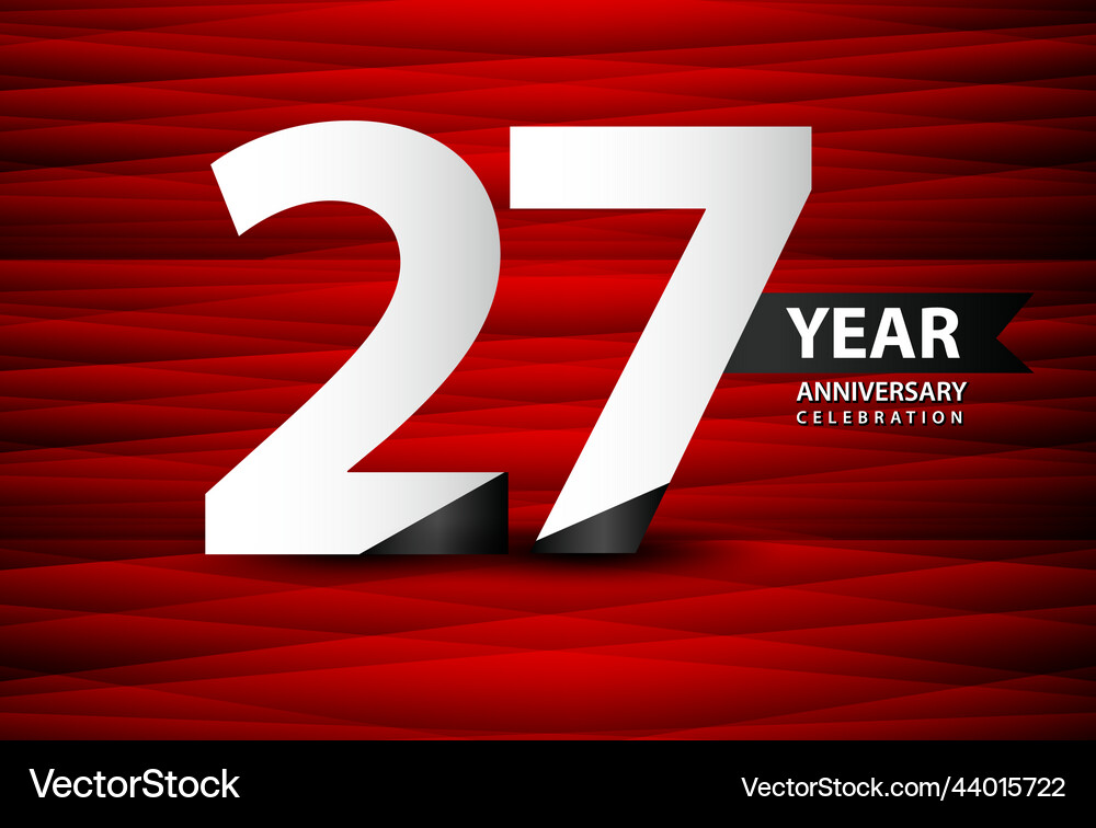 27 year anniversary celebration logo Royalty Free Vector