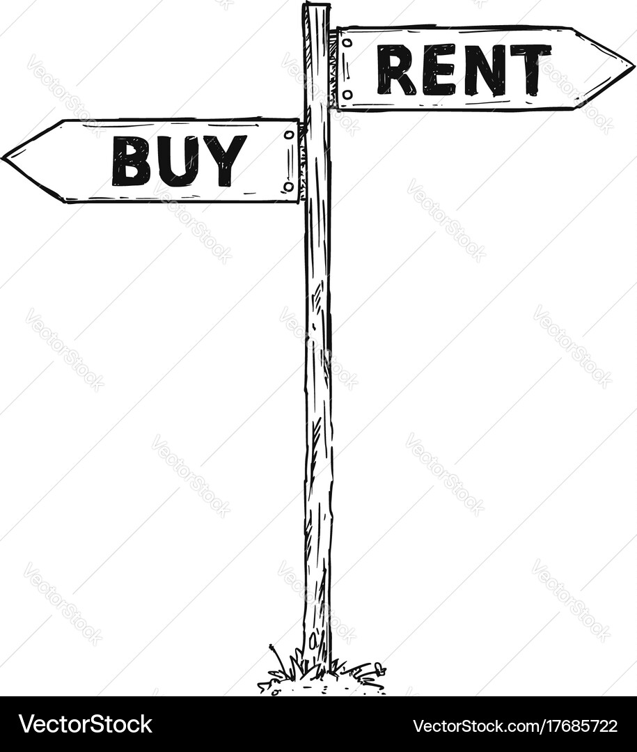 Cartoon direction sign with two decision arrows Vector Image