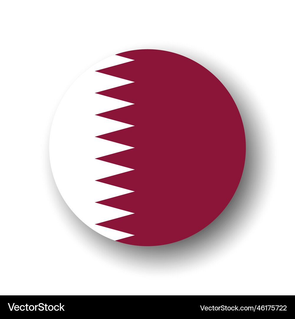Circle flag of qatar Royalty Free Vector Image