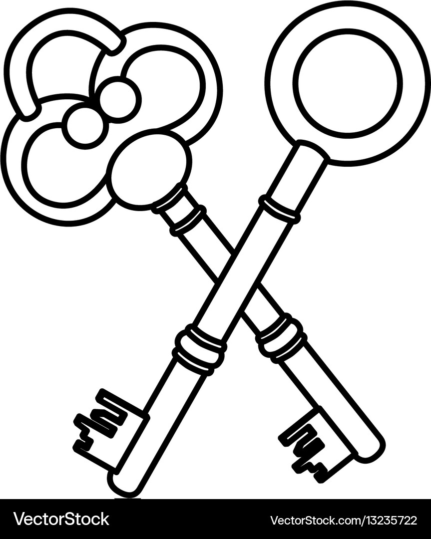 Figure old keys icon stock Royalty Free Vector Image