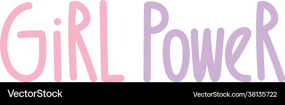 Girl power lettering Royalty Free Vector Image