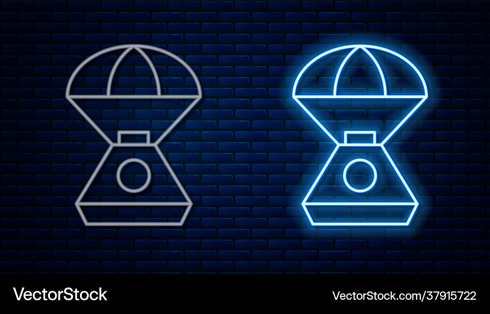 Glowing neon line space capsule icon isolated Vector Image