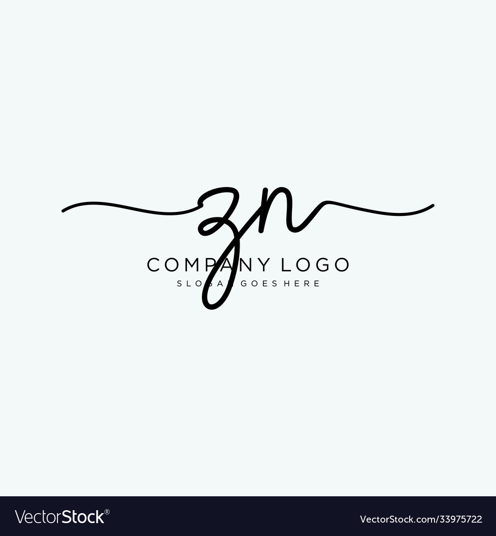 Initial zn handwriting logo with circle template Vector Image