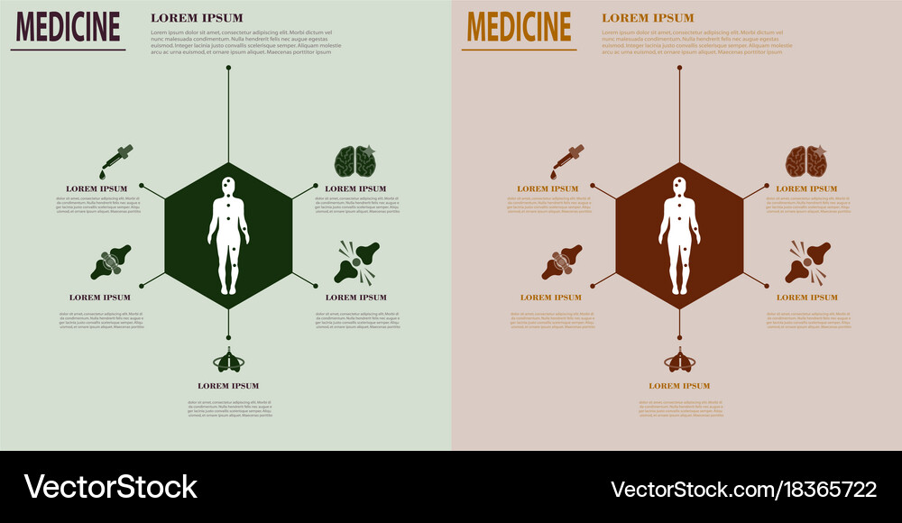 Medical infographic health problems Royalty Free Vector
