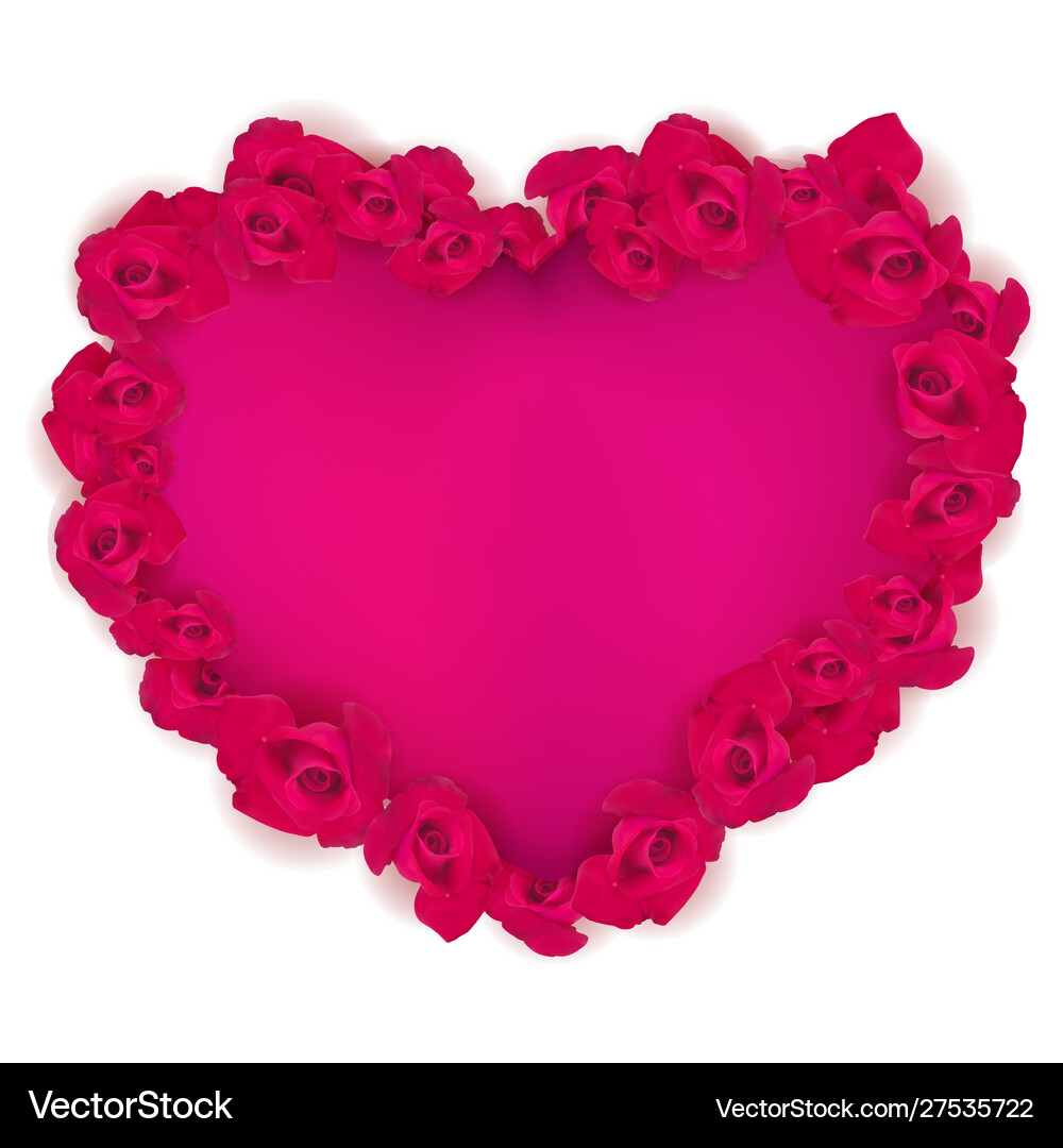 Pink heart edged with red roseseps 10 Royalty Free Vector