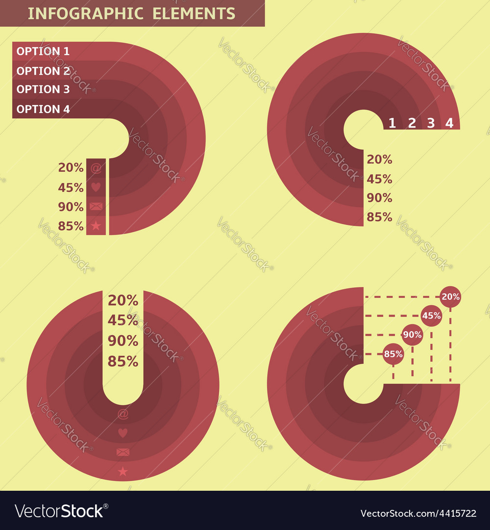 Round infographic elements Royalty Free Vector Image